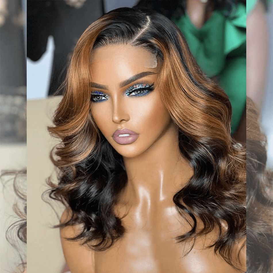 Hairstylist Works Shoulder Chest Length Wigs Highlight Colored Human H ...