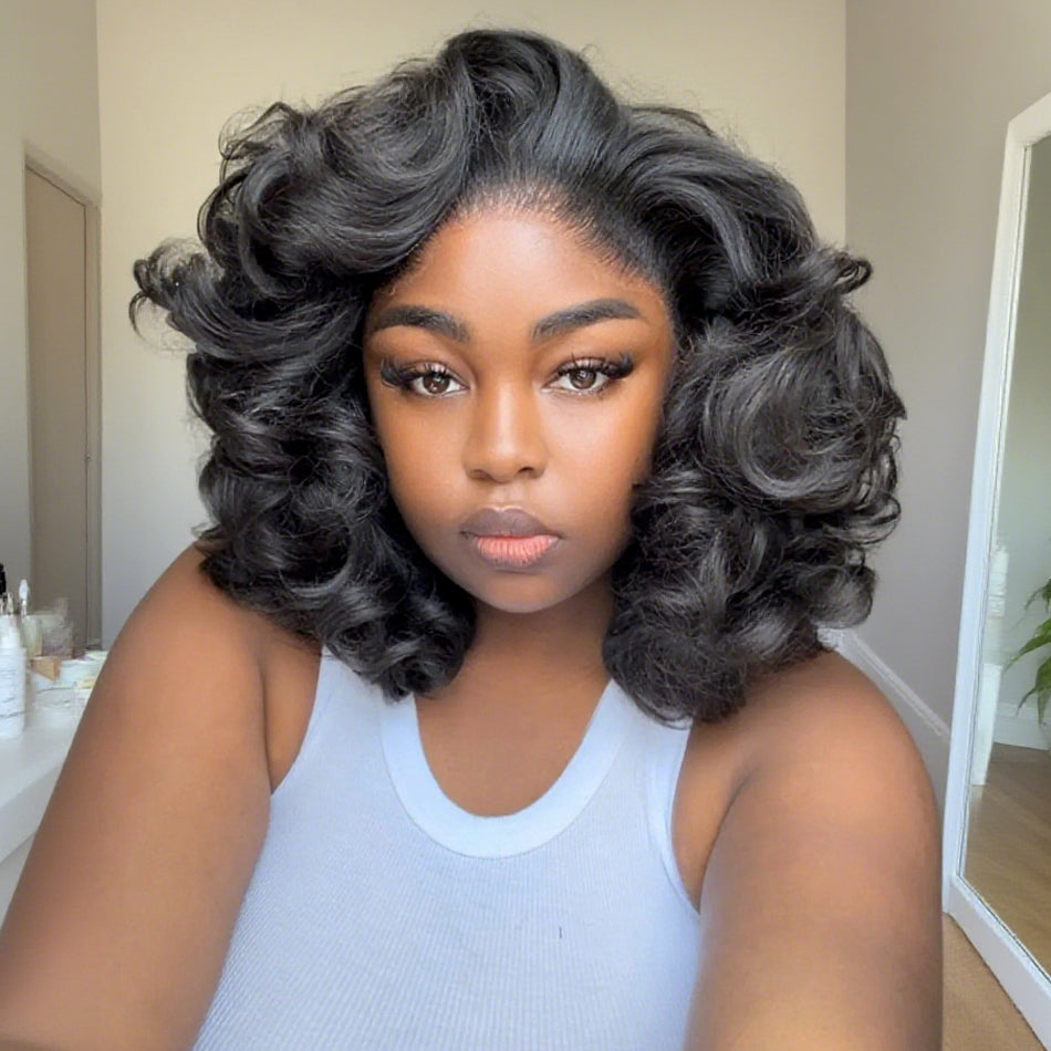 300% Density Classy And Luxury Bouncy Rose Wave Glueless Lace Wigs Hum ...