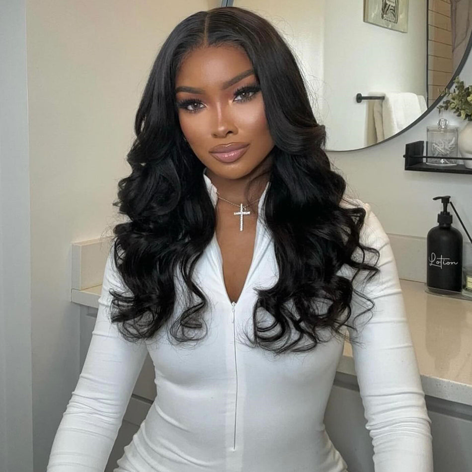 Elegant Double Drawn Chest Length 6x5 Glueless Closure Ready To Go Wig ...